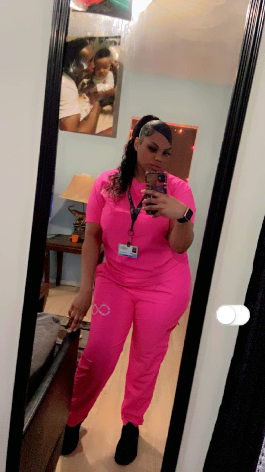 Hot Pink Scrub Set – Bold, Comfy & Made to Stand Out – PRETTYnMINKS